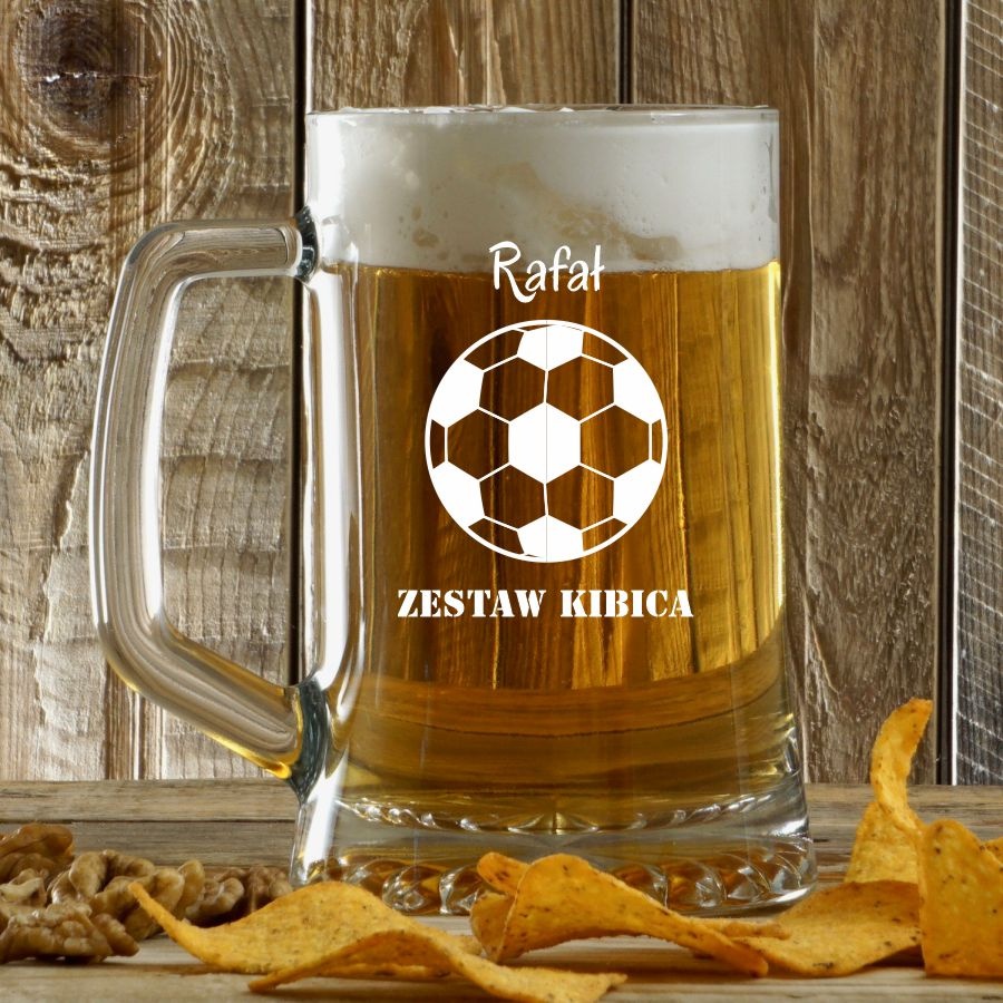 Grawerowany kufel do piwa ZESTAW KIBICA - Plazadora